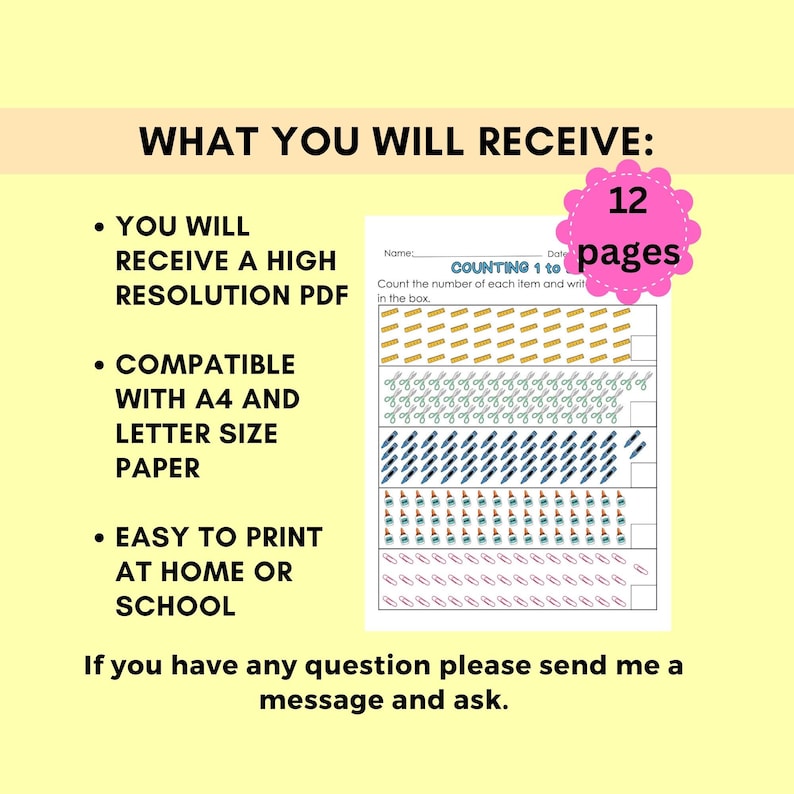 1st Grade Math Counting Activities, Count the Objects to 5, 10, 20, 30 ...