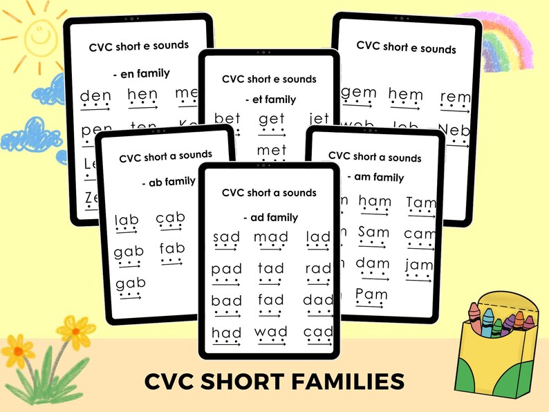 Printable CVC Worksheets Phonics for Kindergarten First Grade ...