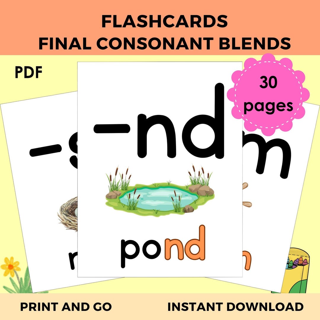 Final Blends Phonics Flashcards | Ending Blends and Consonant Blend ...