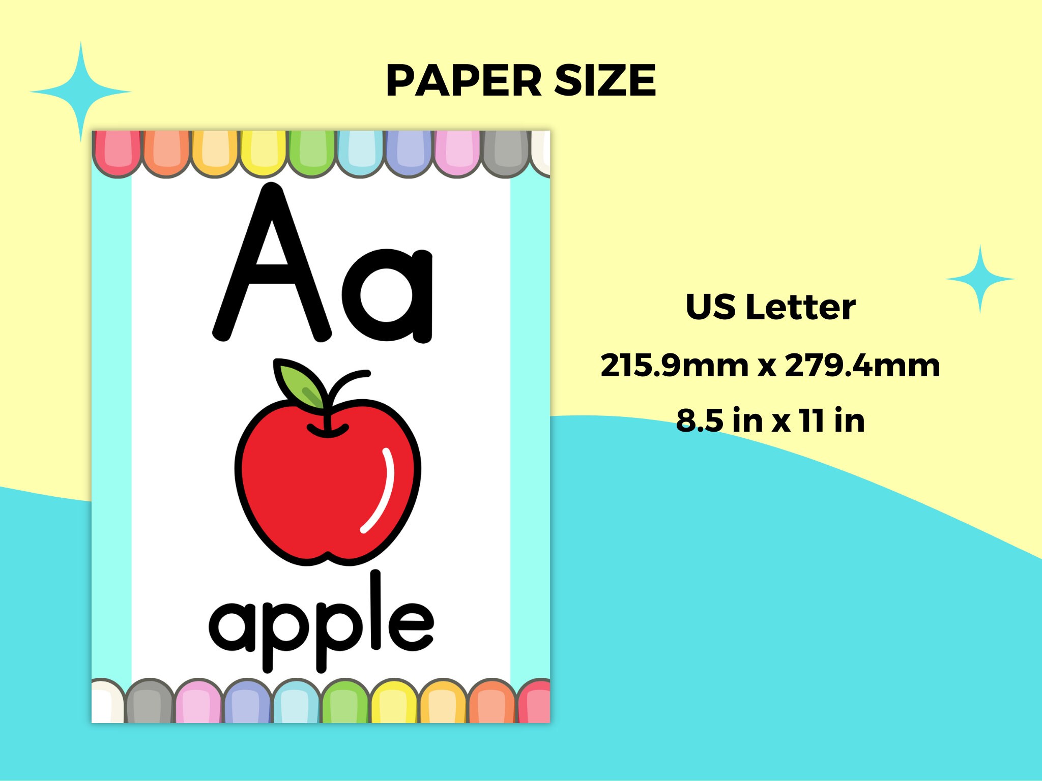 Alphabet Poster, Classroom Alphabet Display, ABC Poster Printable ...