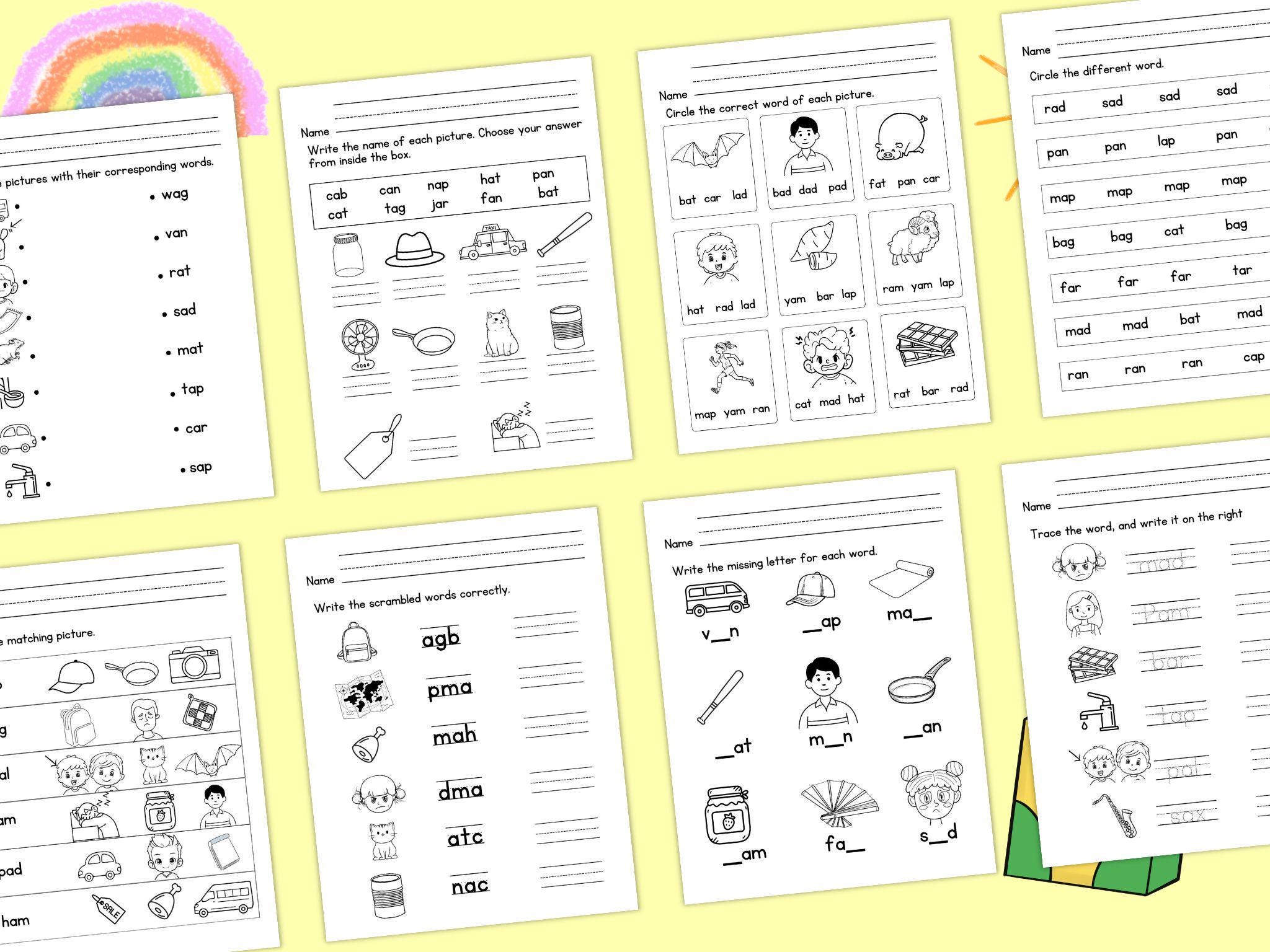 CVC Words Short A Worksheets, Cvc Words Worksheets, CVC Short ...