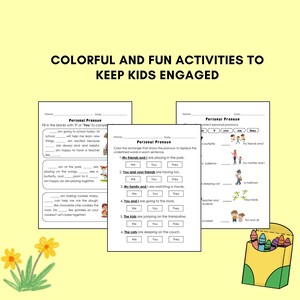 Personal Pronoun Worksheets - He, She, It, We, I, You, They English ...