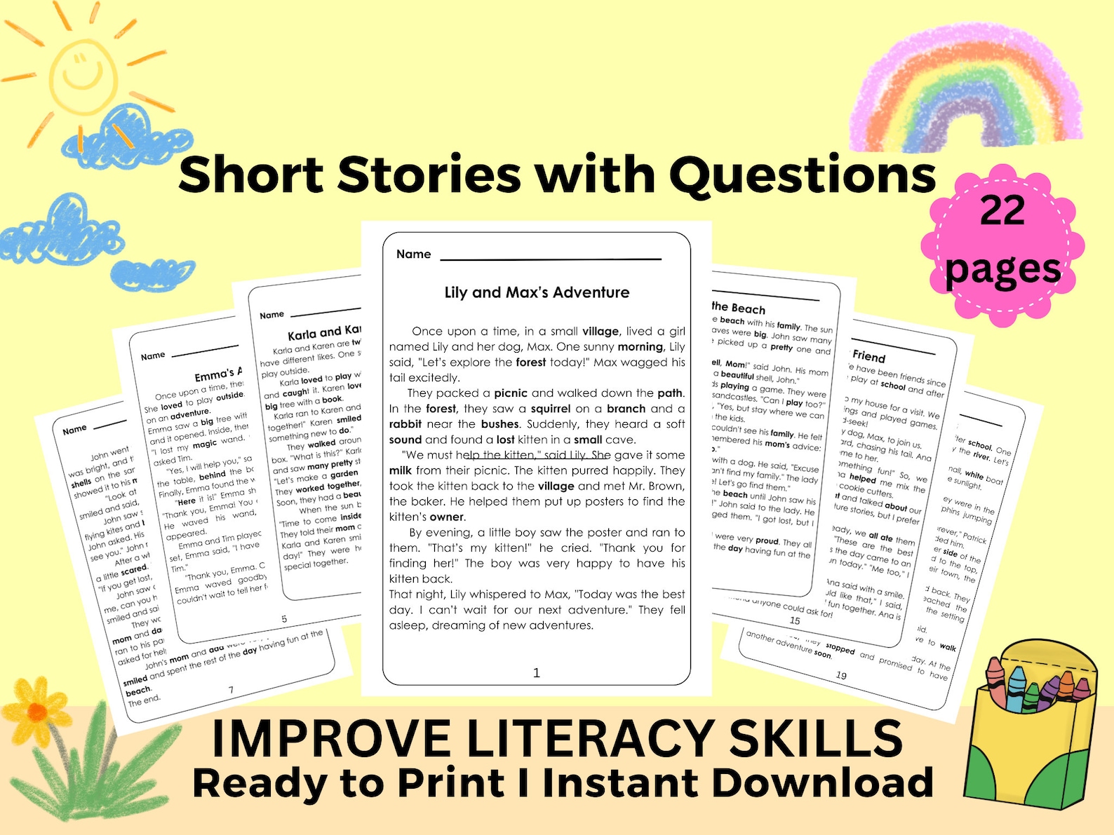 Sight Words Stories, Fluency Passages , 2nd and 3rd Grade Reading ...