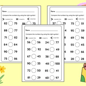 Comparing Numbers Worksheets - Greater Less Than, More or Less Practice ...