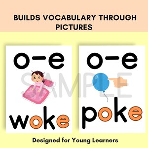 Cvce Long Vowel Flashcards and Silent E and Magic E Phonics, Bossy E ...