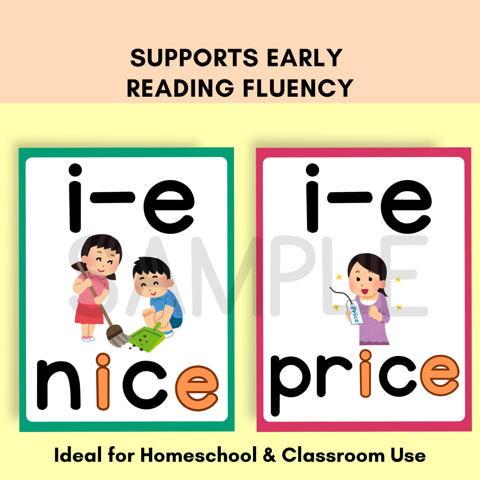 Bossy E Flashcards, Cvce Long Vowel, Silent E Flashcards, Kindergarten ...