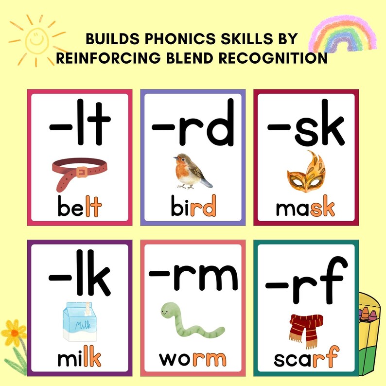 Final Blends Phonics Flashcards | Ending Blends and Consonant Blend ...