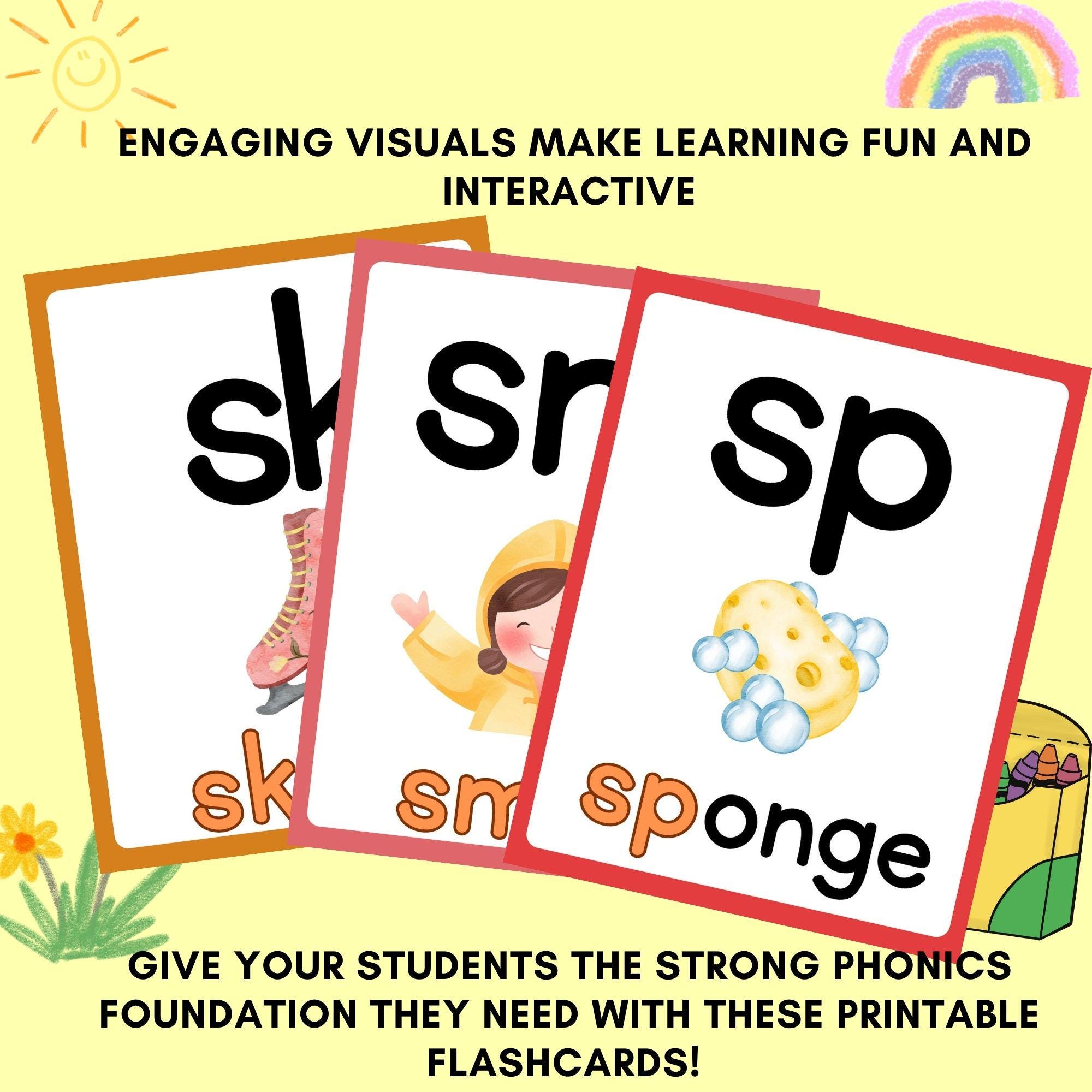 Beginning Blends Flashcards | Phonics Blend Cards | Consonant Blends ...