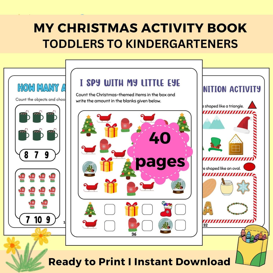 Christmas Activity Printable, Preschool Christmas No Prep Worksheets ...