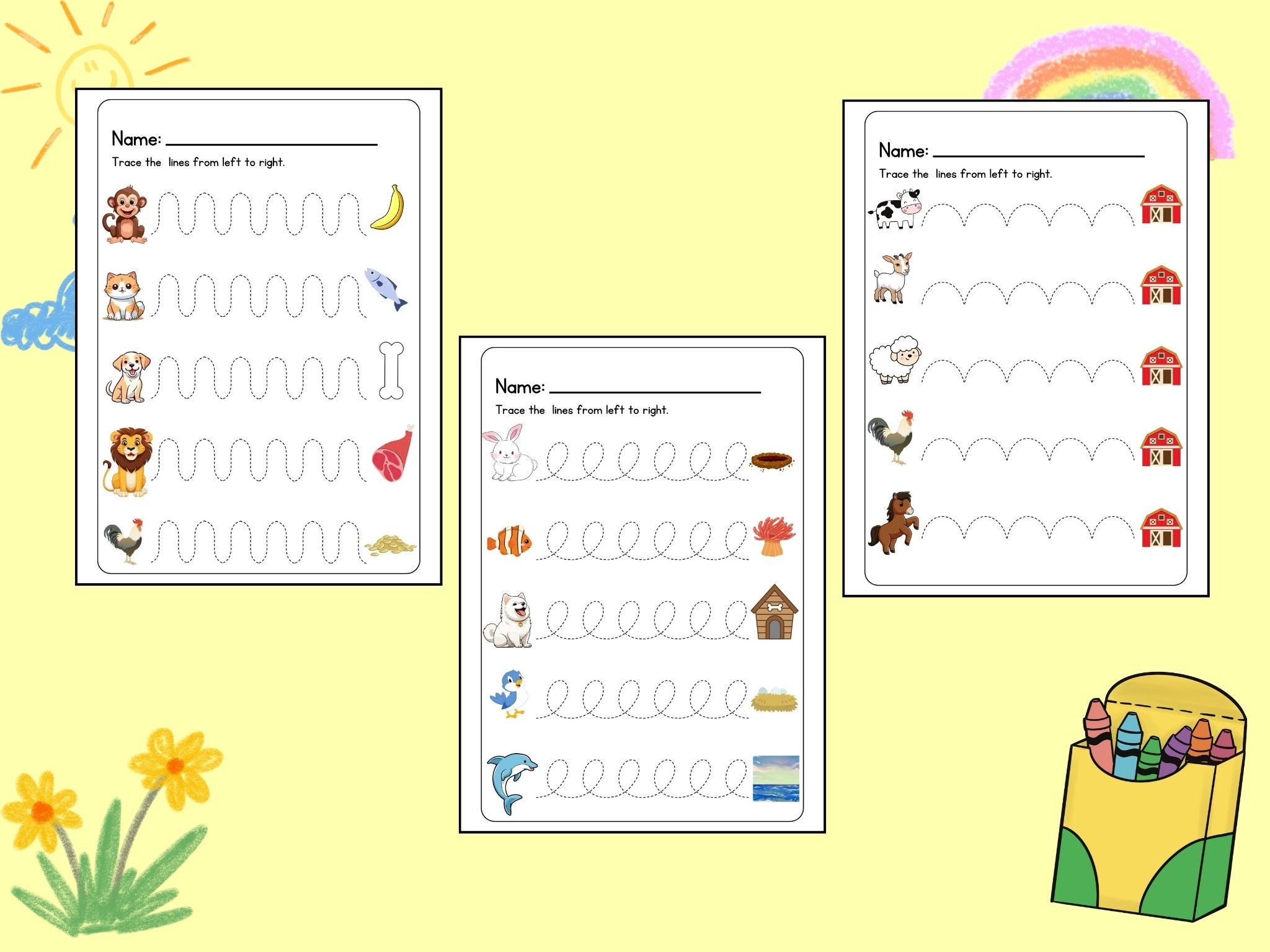 Printable Toddler Worksheets | Early Learning, Line Tracing, Pre ...