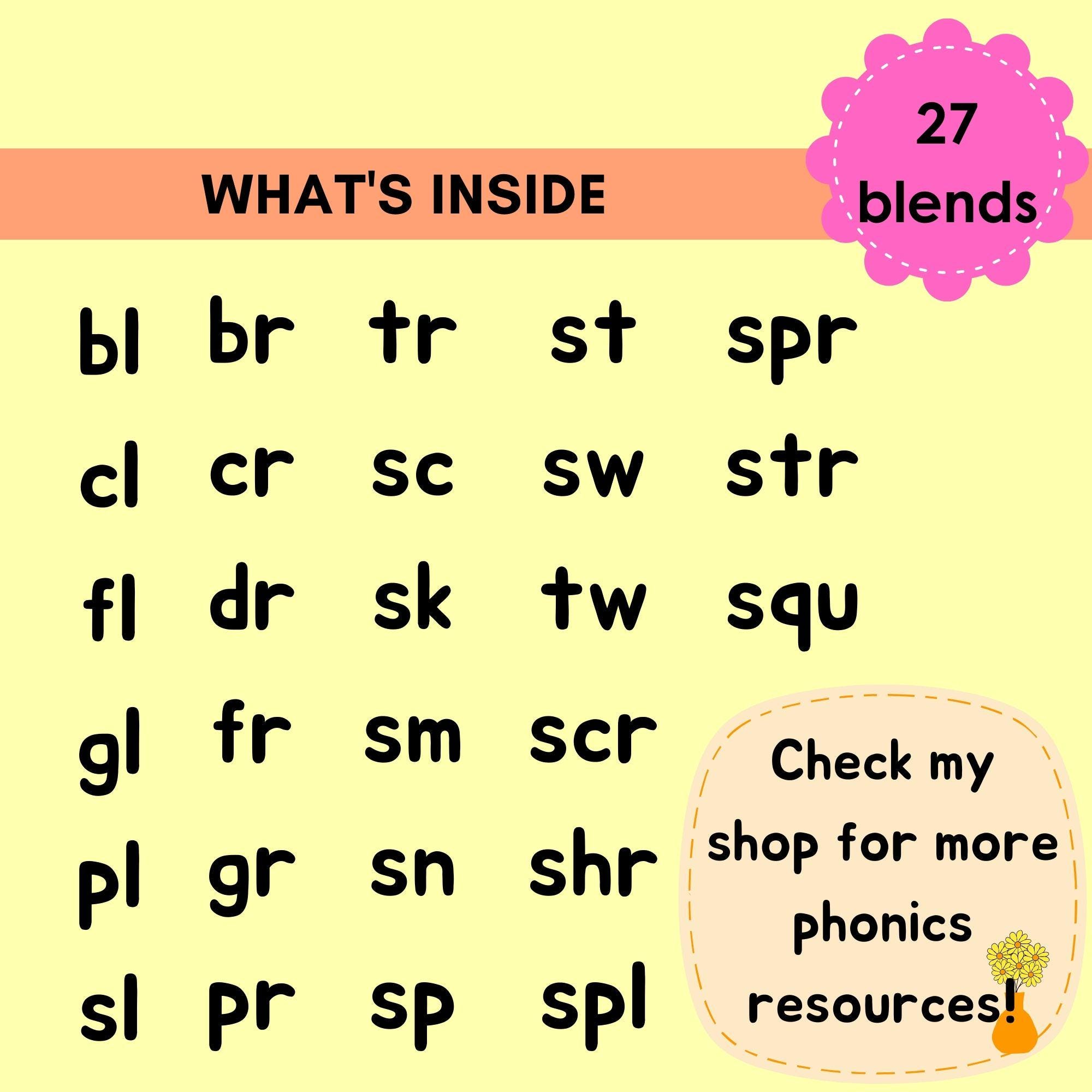 Beginning Blends Flashcards | Phonics Blend Cards | Consonant Blends ...