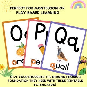 Watercolor Alphabet Flashcards | A-Z ABC Cards for Kids | Phonics and ...