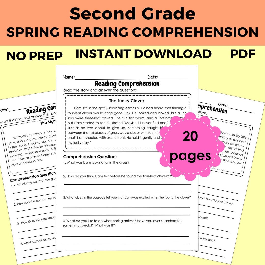 2nd Grade Spring Reading Comprehension Passages | Fluency and Skills ...