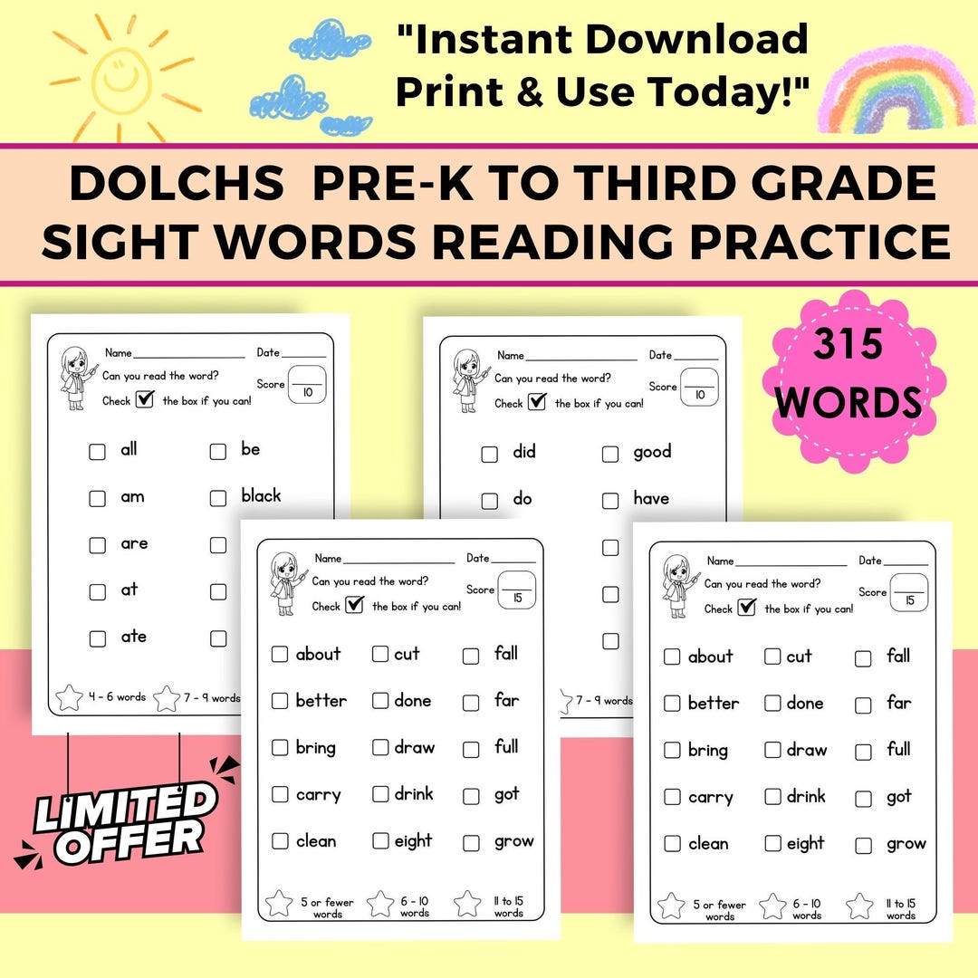 Dolch Words, Dolch Sight Words, Sight Words • Sight Words Sheet, Sight ...