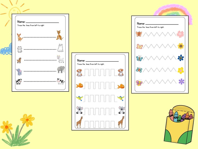 Printable Toddler Worksheets | Early Learning, Line Tracing, Pre ...