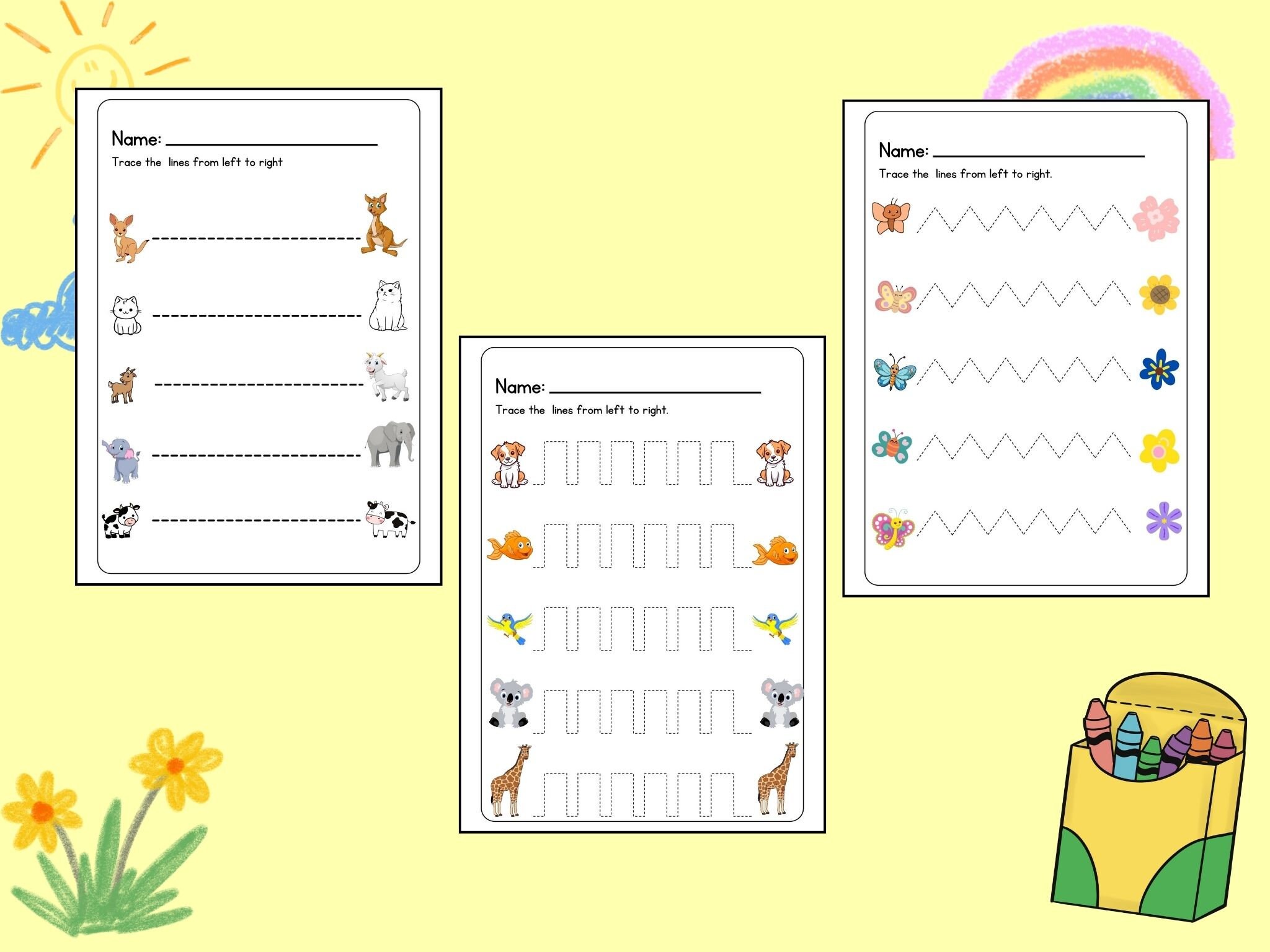 Printable Toddler Worksheets | Early Learning, Line Tracing, Pre ...