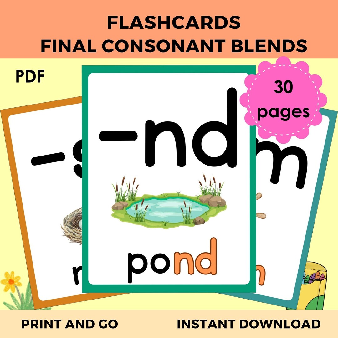 Final Blends Phonics Flashcards | Ending Blends and Consonant Blend ...