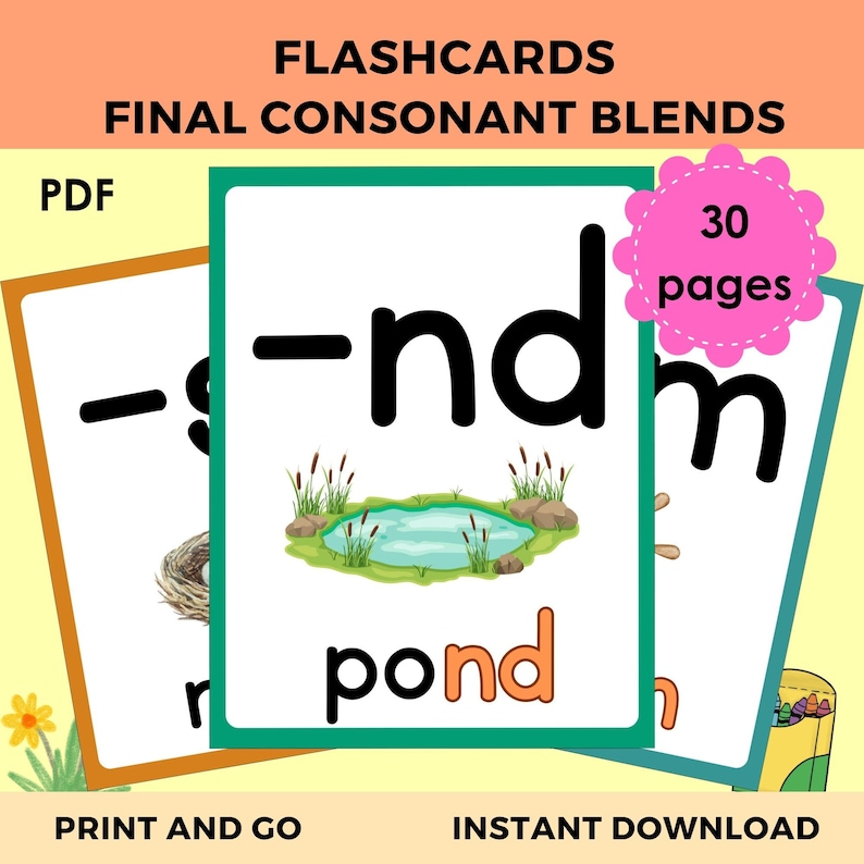 Final Blends Phonics Flashcards | Ending Blends and Consonant Blend ...
