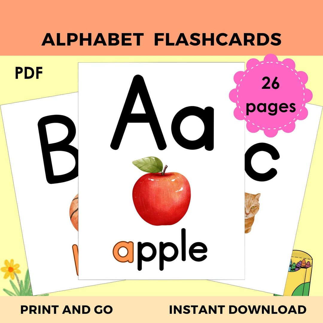 ABC Flashcards | A-Z Cards | Alphabet Flashcard Set for Kids – Letter ...