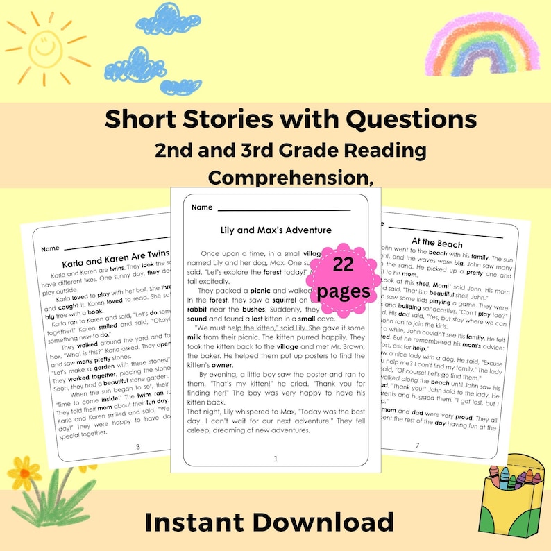 Fluency Passages, Sight Words Stories, 2nd and 3rd Grade Reading ...