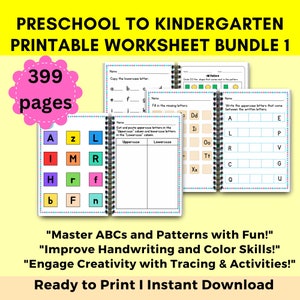 Homeschool Binder and Learning Bundle: Pre-k and Kindergarten ...