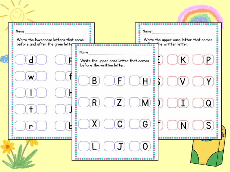Printable Alphabet Worksheets Uppercase and Lowercase Matching Activity ...
