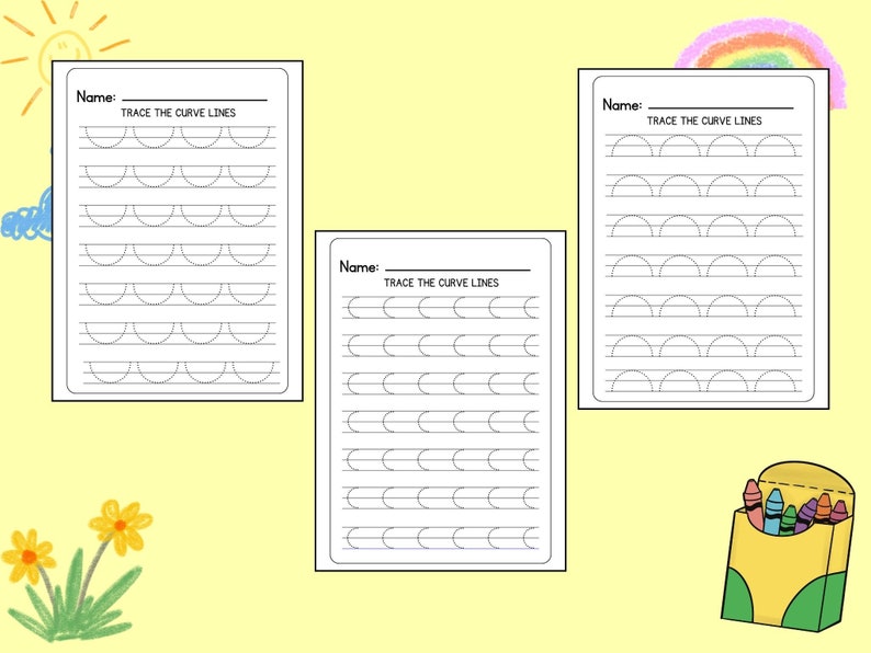 Printable Line Tracing, Tracing Practice, Line Tracing, Handwriting ...