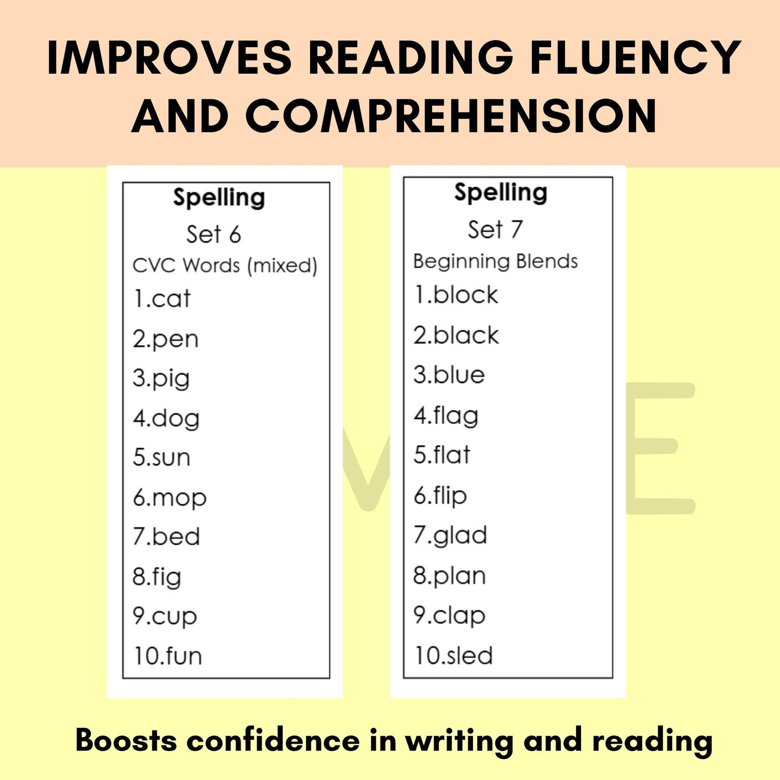 First Grade Spelling and Second Grade Spelling Lists, Grade 1-2 Phonics ...
