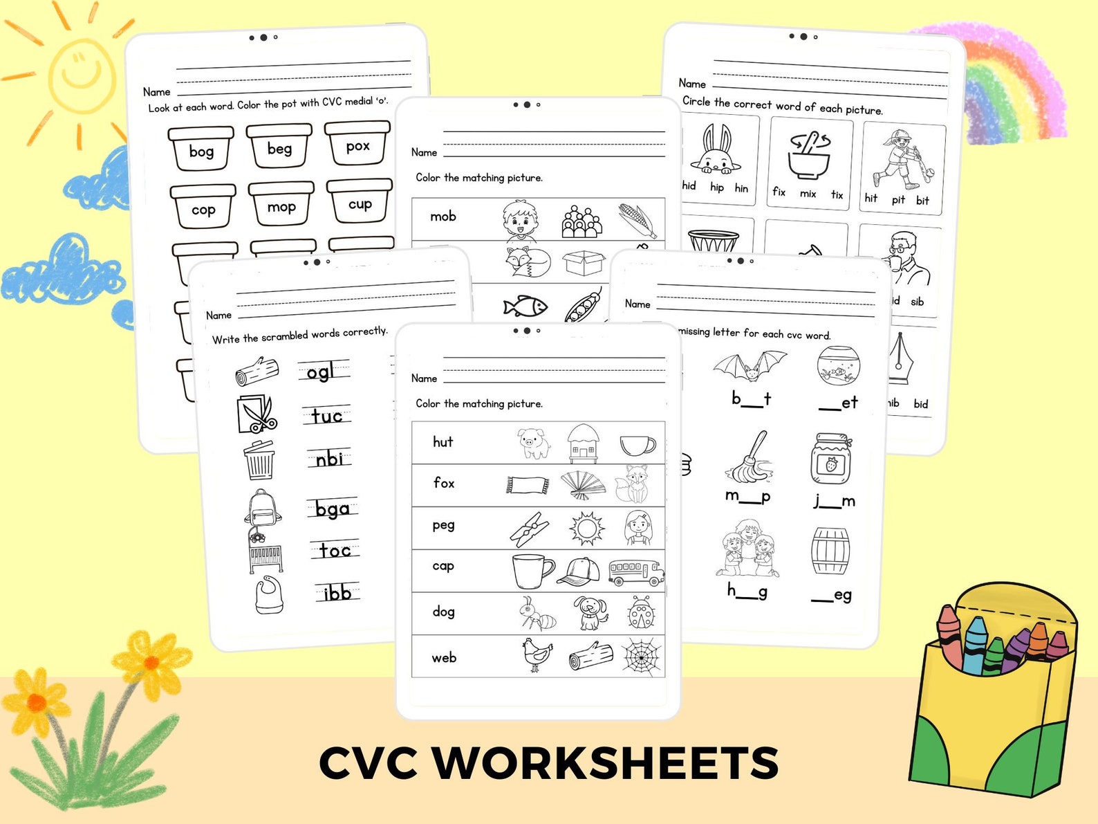 Printable CVC Worksheets | Phonics, Reading & Spelling | CVC Word ...