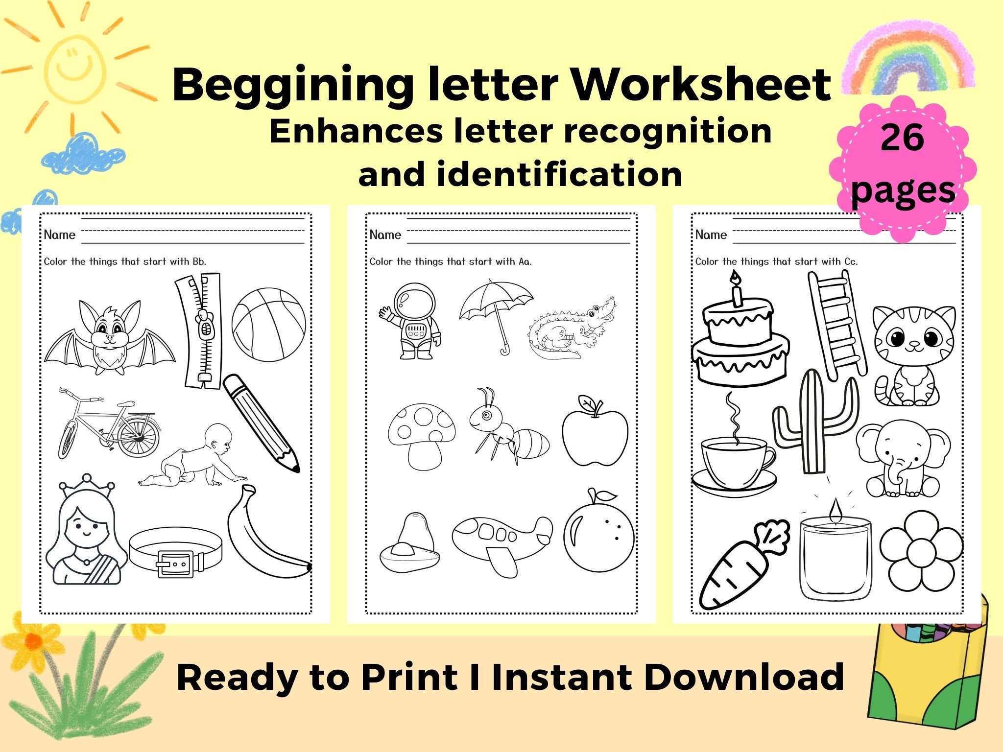 Alphabet Worksheets for Kids | Phonics Printables | Letter Sounds ...