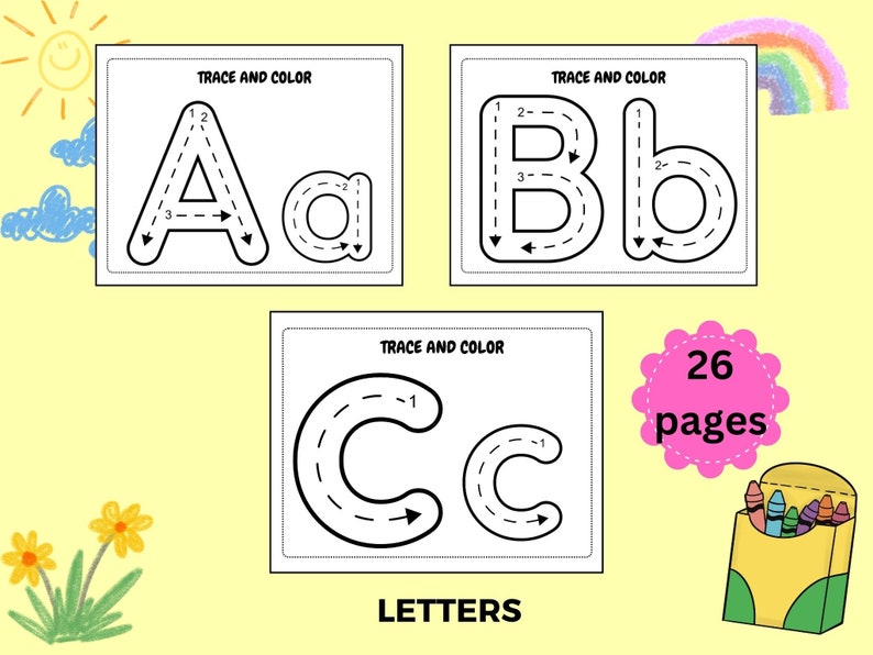 Trace and Color Worksheet for Kids, Trace Practice, Fine Motor Skills ...