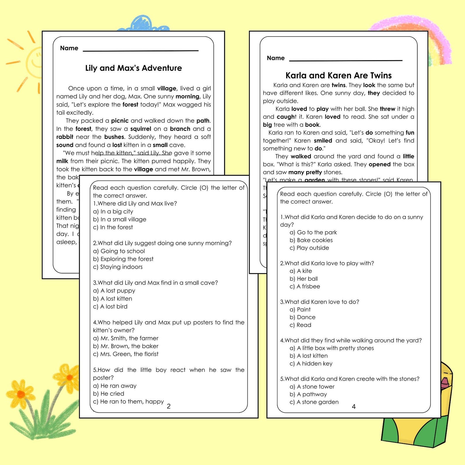 Fluency Passages, Sight Words Stories, 2nd and 3rd Grade Reading ...