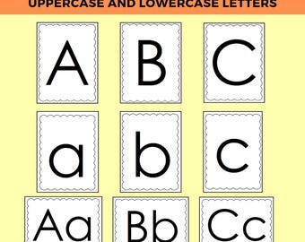 Alphabet and Numbers Flash Cards Printable for Preschool, Uppercase and ...
