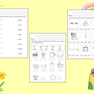 CVC Words Short U Worksheets, Cvc Words Worksheets, Kindergarten ...