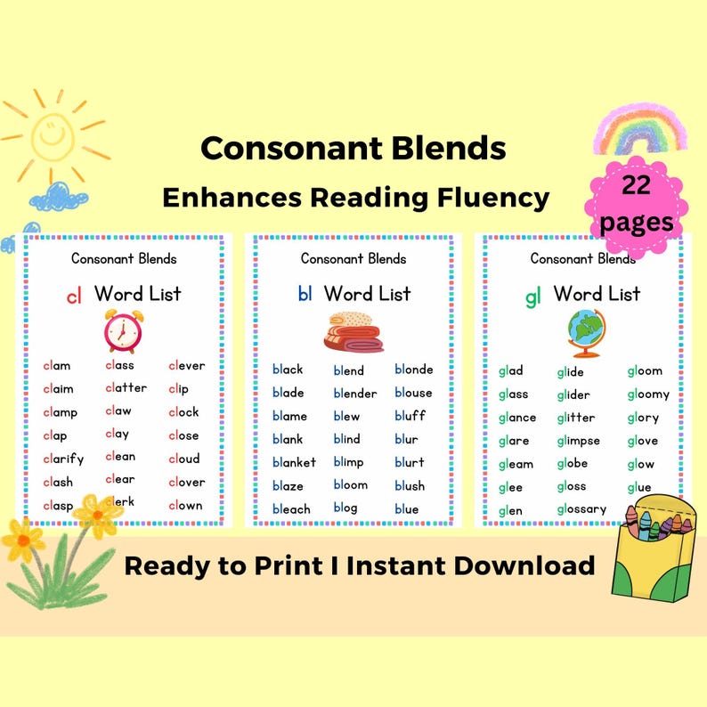 Homeschool Phonics and Reading Fluency Printable, Montessori Consonant ...