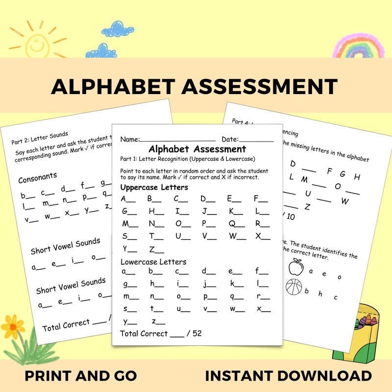 Preschool Assessment - Etsy