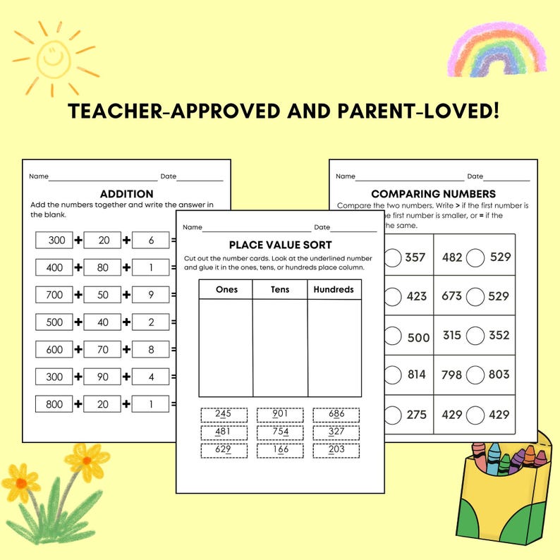 Place Value Worksheets - Expanded Form, Ones Tens Hundreds - 2nd Grade Math Practice ...