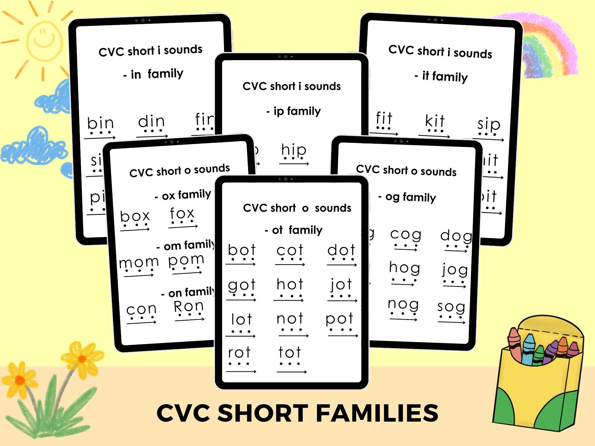 Printable CVC Worksheets Phonics for Kindergarten First Grade ...