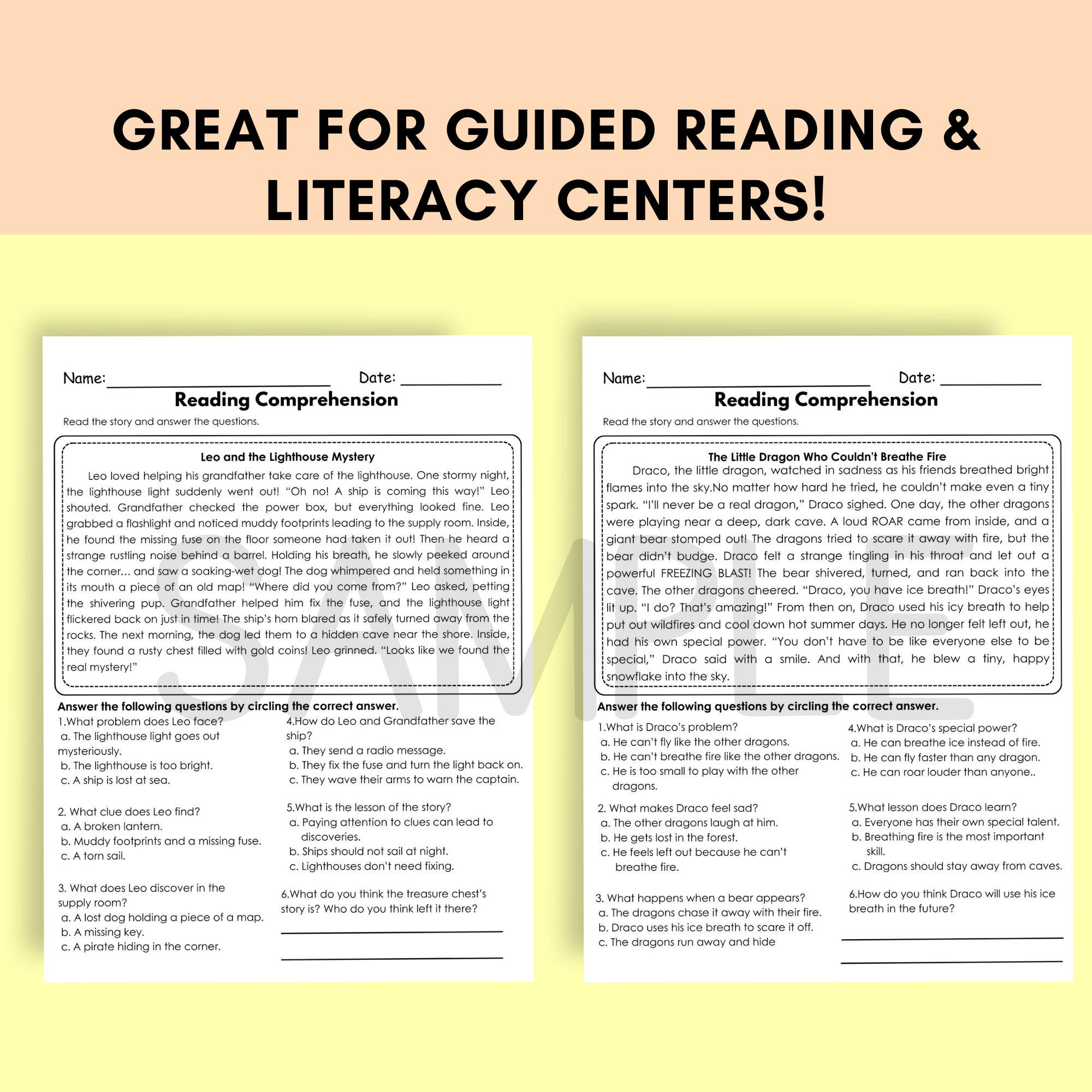 Reading Comprehension for 2nd and 3rd Grade, Reading Passages ...