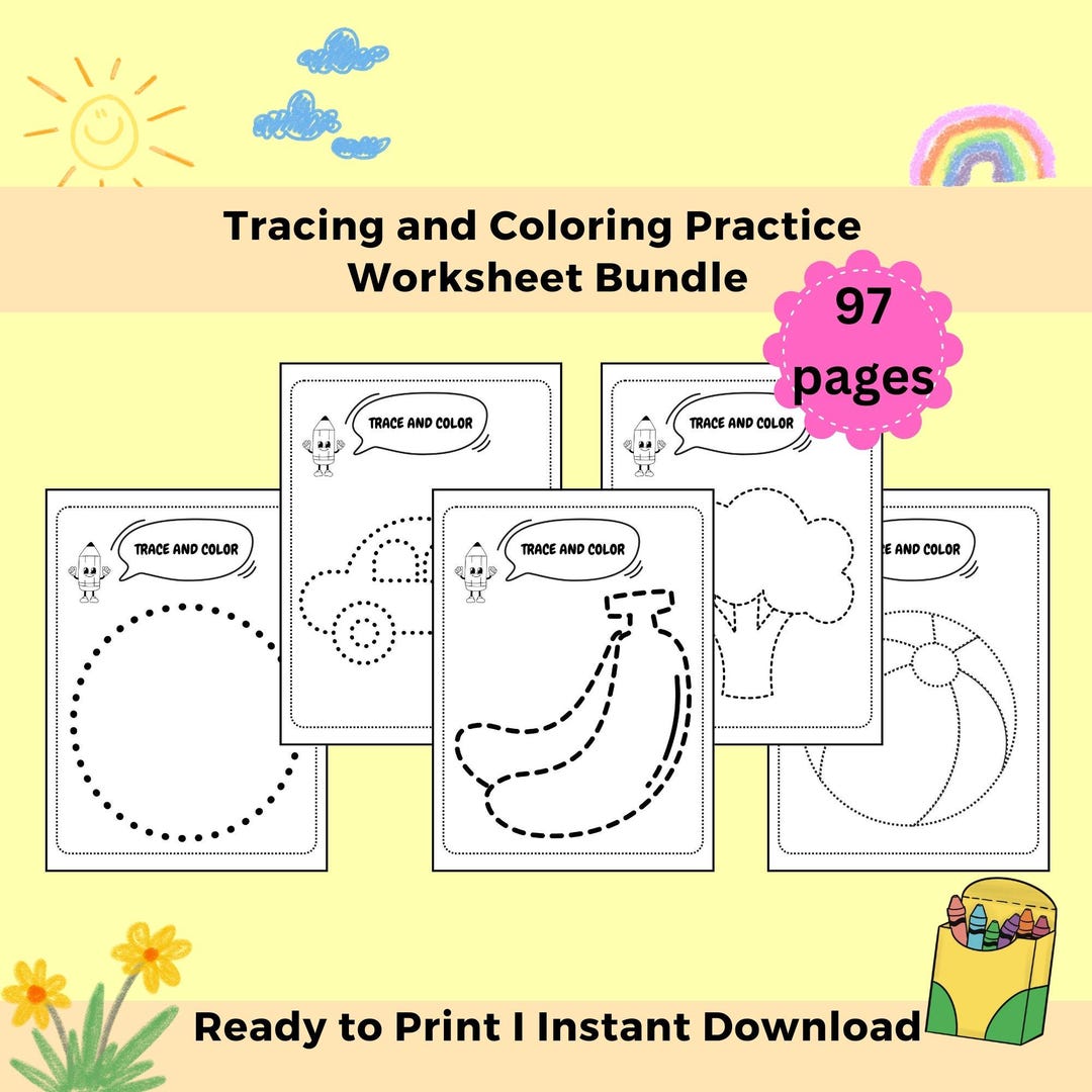 Tracing Worksheets for Toddler Animal, Fruit, Letter Tracing Sheets, I ...