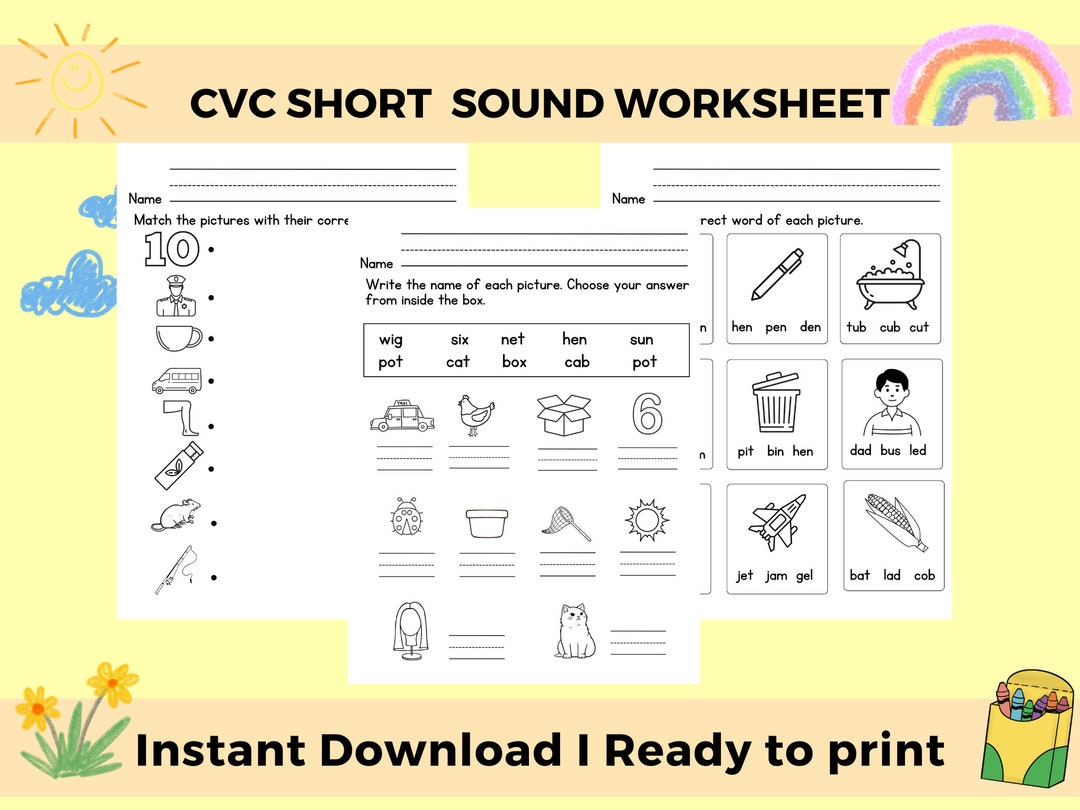 Fun and Engaging CVC Word Worksheets - Perfect for Kindergarten and 1st ...