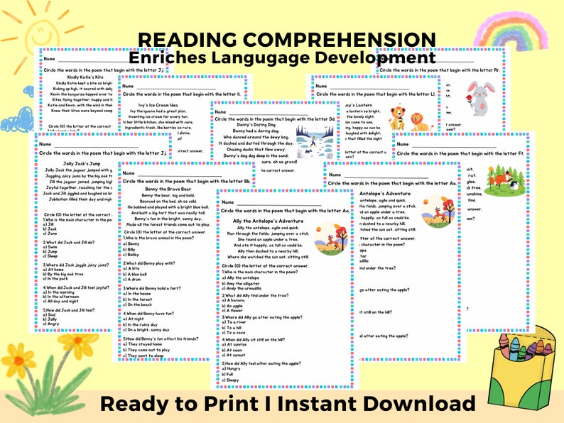 Reading Comprehension Worksheets, Homeschool and Teacher Resources ...