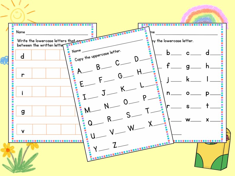 Printable Alphabet Worksheets Uppercase and Lowercase Matching Activity ...