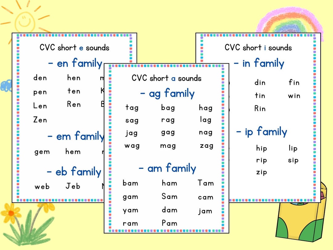 Learn to Read CVC Phonics Printable Book, Kindergarten Reading Fluency ...