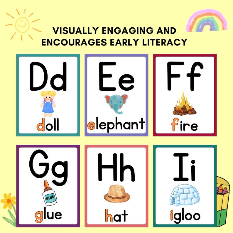 Watercolor Alphabet Flashcards | A-Z ABC Cards for Kids | Phonics and ...