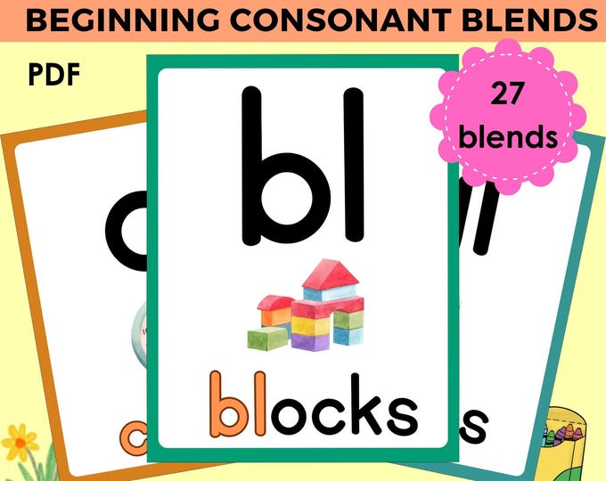 Blends Flashcards | Beginning Consonant Blends Phonics Printable ...