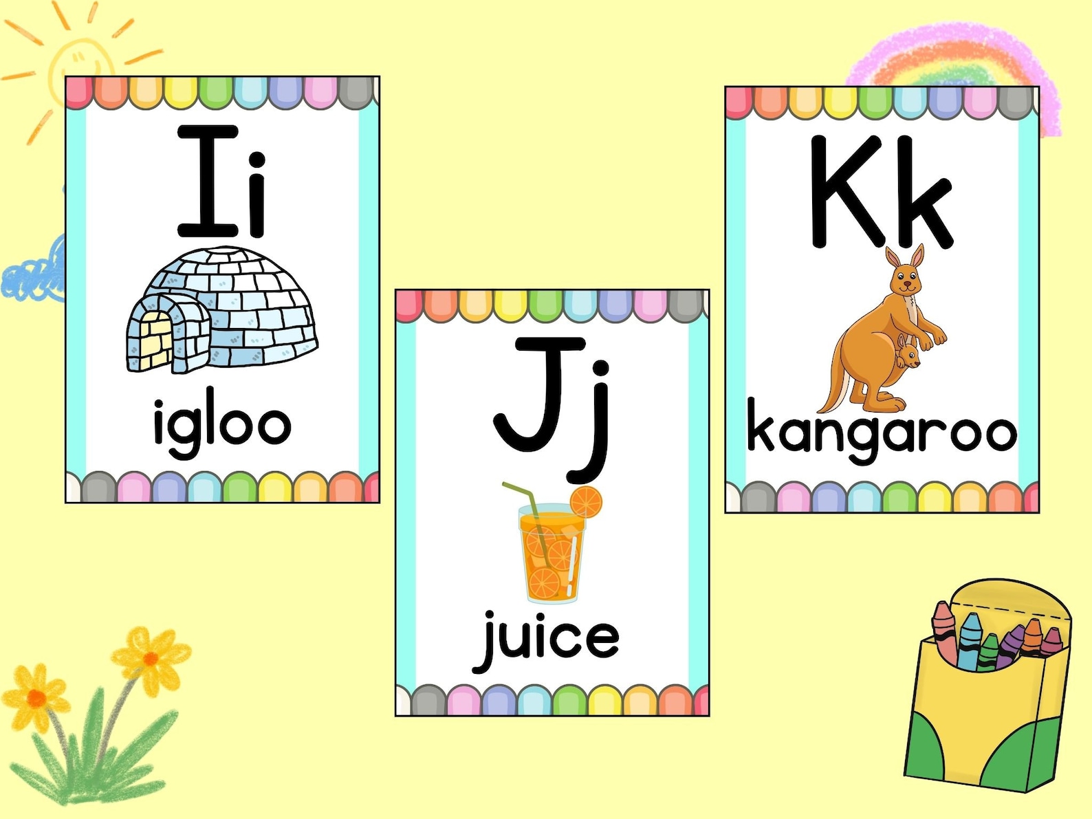 Alphabet Flashcards Printable, ABC Cards for Kids, Alphabet Learning ...
