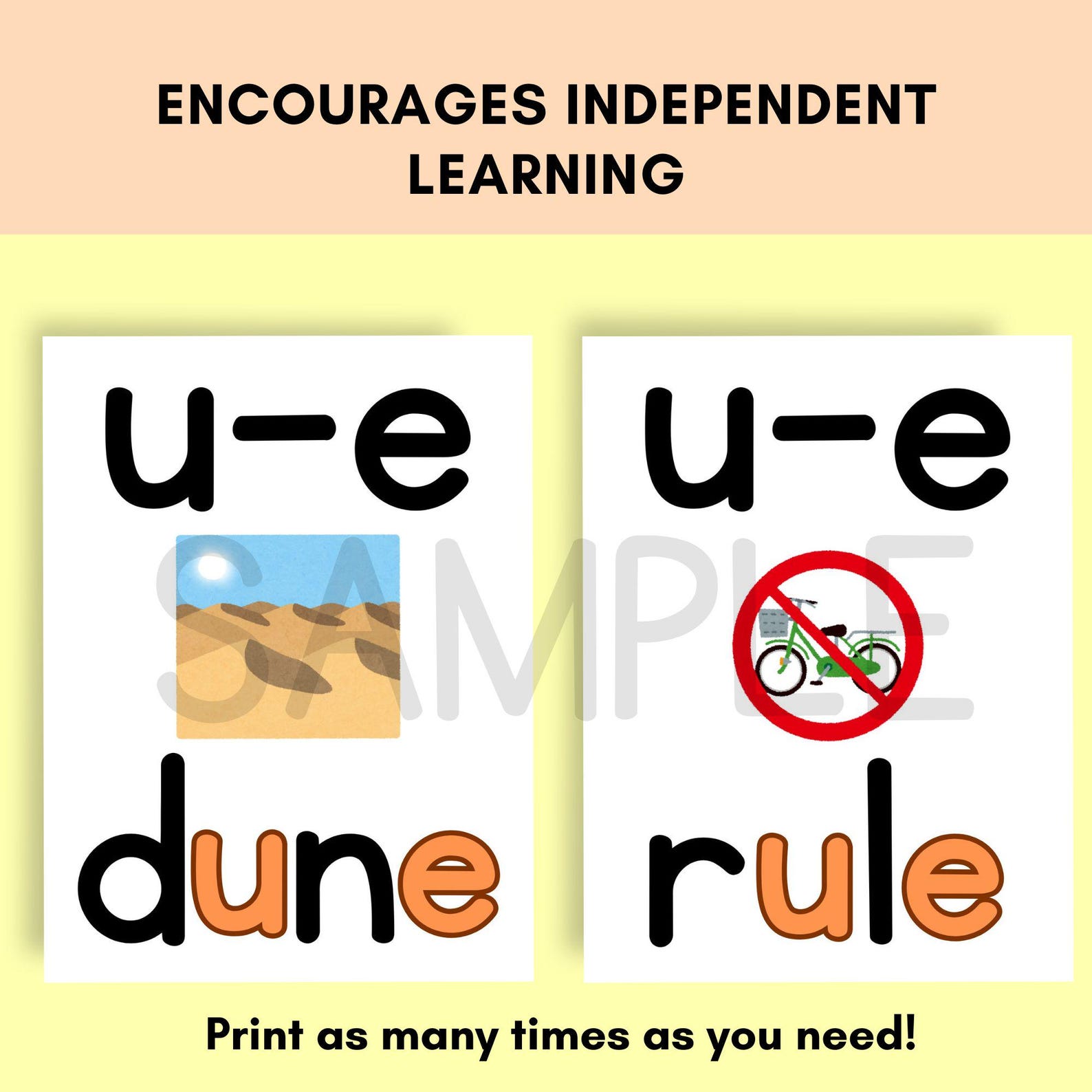 Cvce Long Vowel Flashcards and Silent E and Magic E Phonics, Bossy E ...