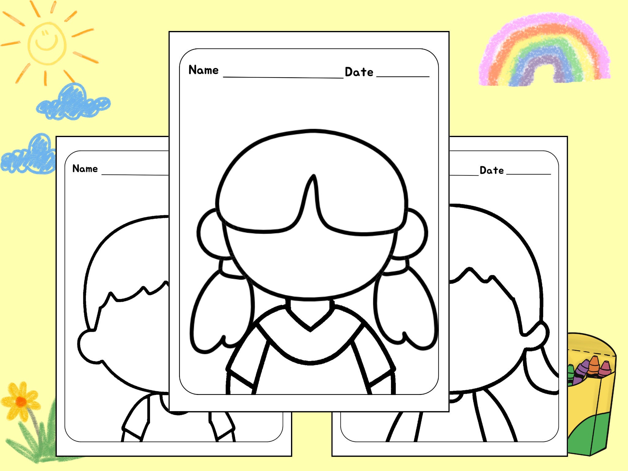 Blank Face Printable Toddler Activity for Learning Emotions, Face Cards ...