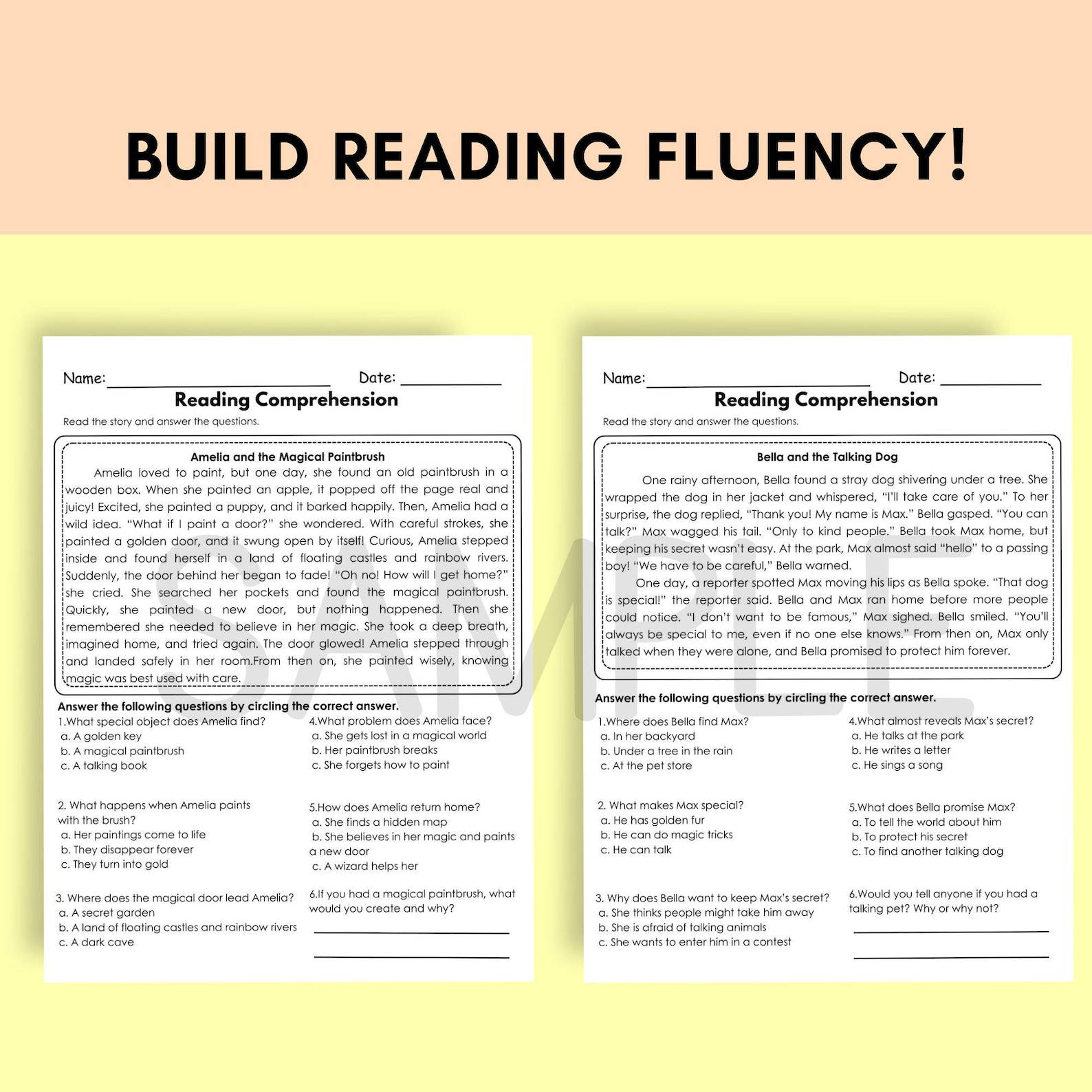Reading Comprehension for 2nd and 3rd Grade, Reading Passages ...